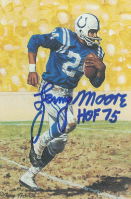 Lenny Moore Autographed/Signed Baltimore Colts Goal Line Art Card Blue ...
