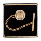 Mens Round Two Tone Tie Tac Tack Pin Gift Boxed | eBay