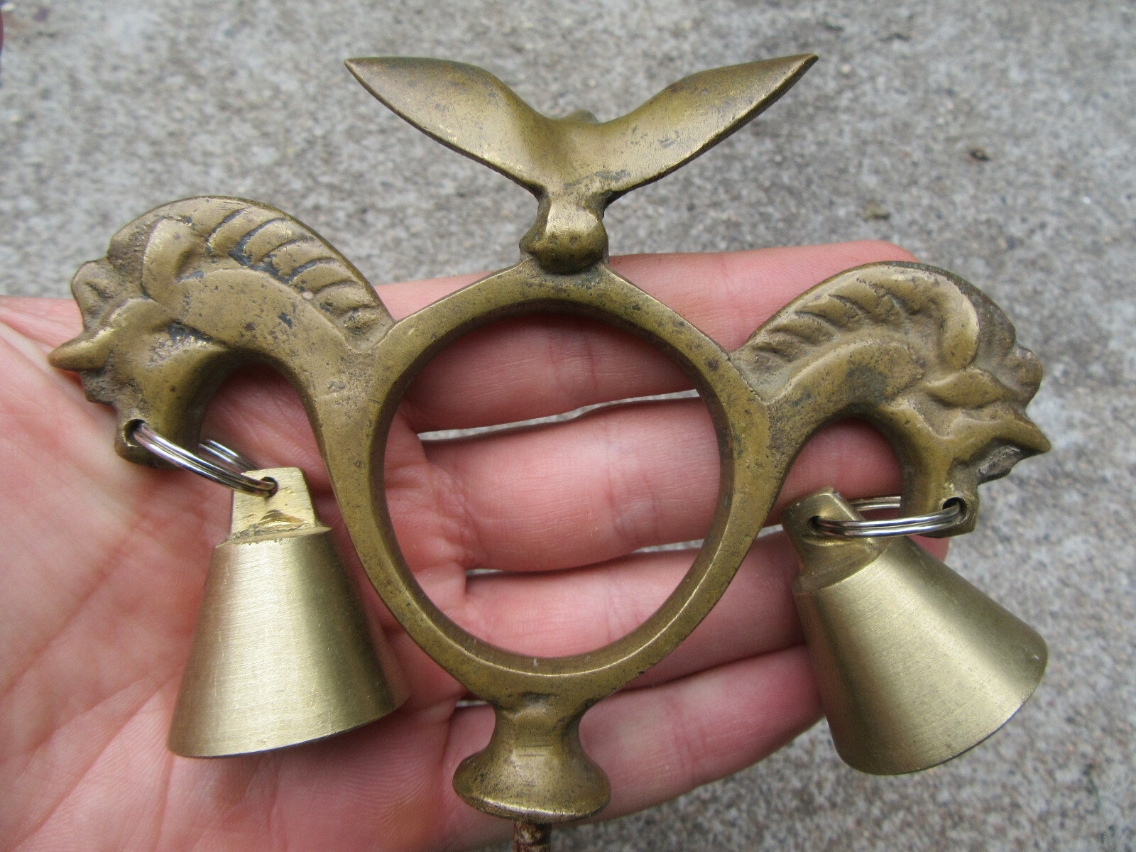 VTG ANTIQUE EAGLE BRASS BRONZE HORSE TERRET BELL SWINGER HORSE HARNESS ...
