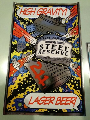 Frank Kozik Steel Reserve 211 High Gravity Lager Beer 2 Huge Decal ...
