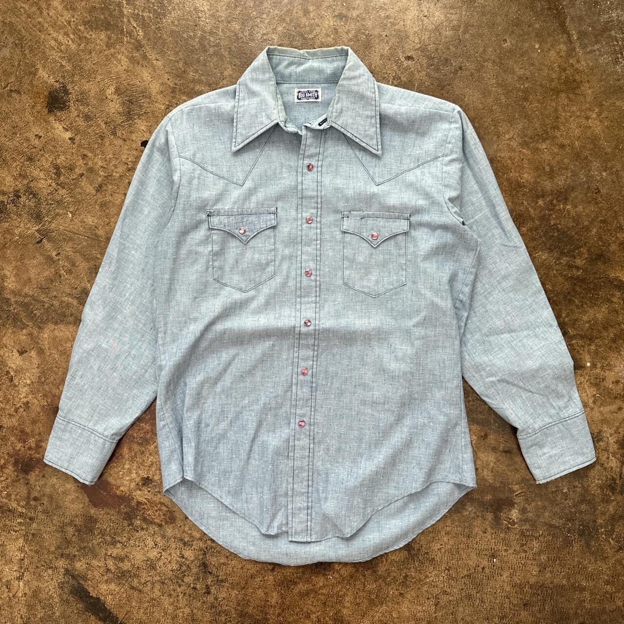 Vintage 70s Big Smith Sanforized Chambray Button Up 8… - Gem