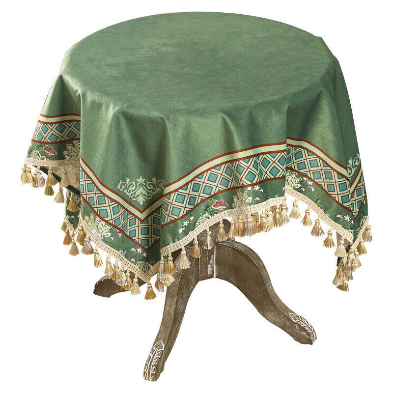 European Home Velvet Tablecloth Kitchen Dining Tabletop Decor Round ...