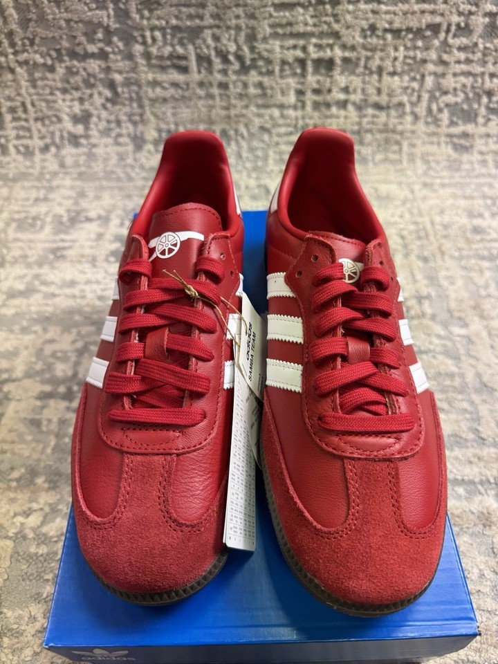 Size 8.5 - Adidas Originals Samba Team Arsenal Red HQ7033 | eBay UK
