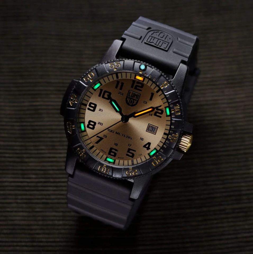 Luminox XS.0325.GP Leatherback Sea Turtle Giant 44mm Gold Tone Dial ...