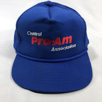 Vintage Central Pro Am Association Hat Blue Snapback Rope Cap ...