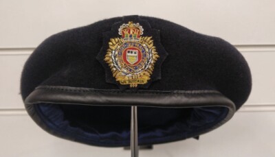 RLC Officers Blue Beret & Embroidered Badge Army, Military, Silk Lined ...