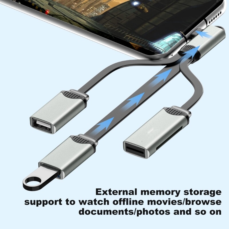 Type-C OTG Cable Phone Adapter 4 Ports HUB 4 in 1 Type-C To USB 3.0 2.0 ...