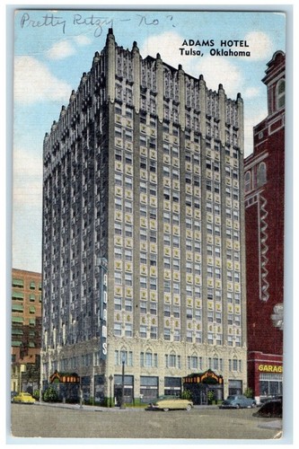 c1950's Adams Hotel Building Garage Cars Tulsa Oklahoma OK Vintage ...