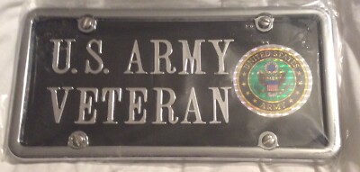 US ARMY METAL LICENSE PLATE ~ USA Military Car & Truck Tag - With Frame ...