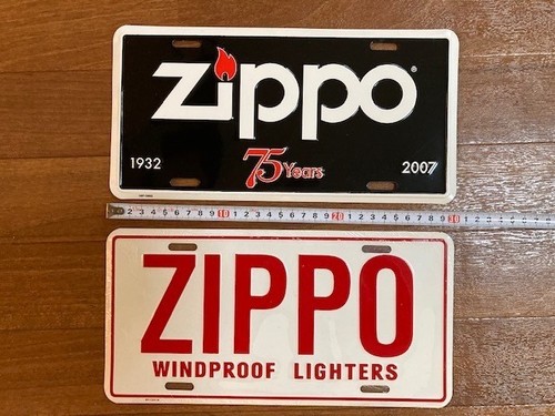 Zippo Metal License Plate Signs Set New Unused Vintage 75th Anniversary ...