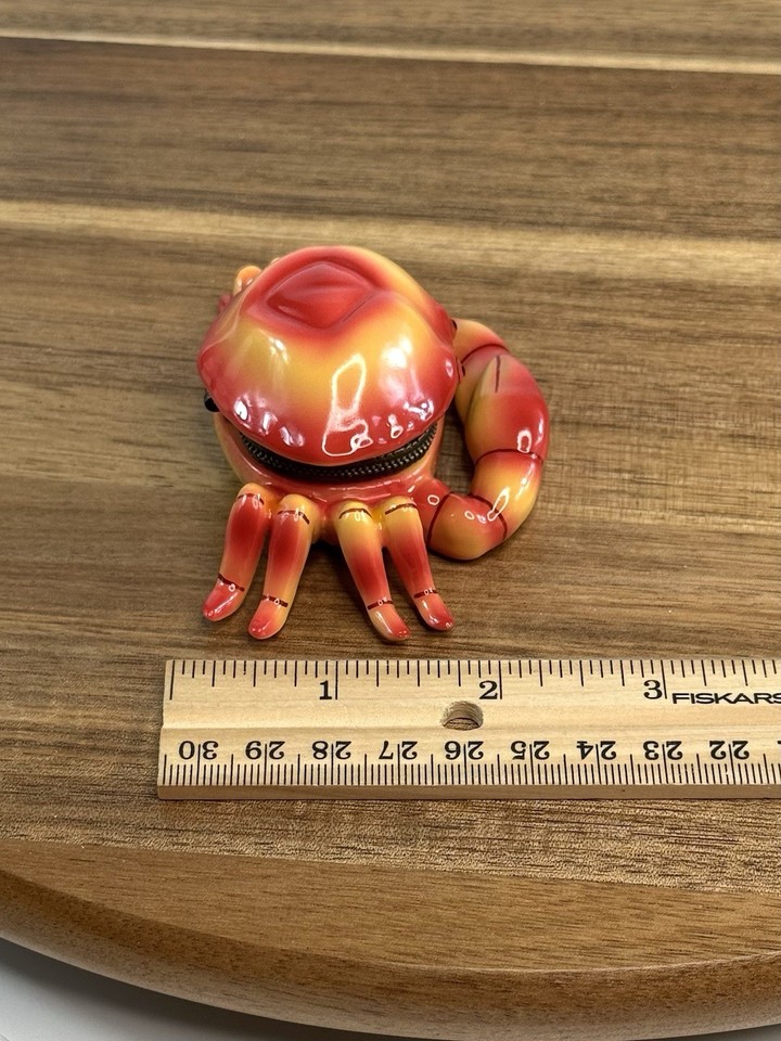 Porcelain Hinged Trinket Box Crab With Seafood Shell Cracker | eBay