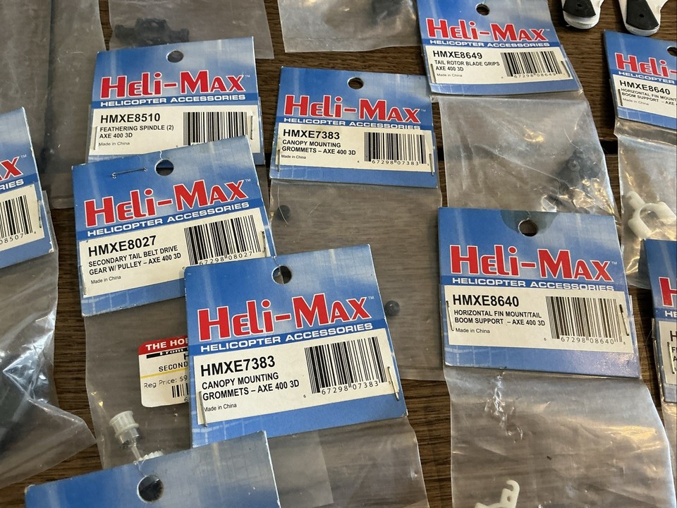 Heli-Max Axe 400 3D RC Helicopter-40 Packs Of Parts-Futaba T7C Radio ...