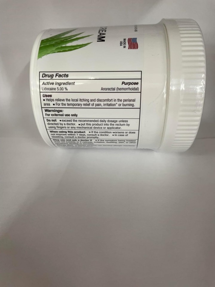 Puregen Pain Relief 5% Hemorrhoidal Cream W/Aloe Vera 6oz/170g. Exp 12/ ...