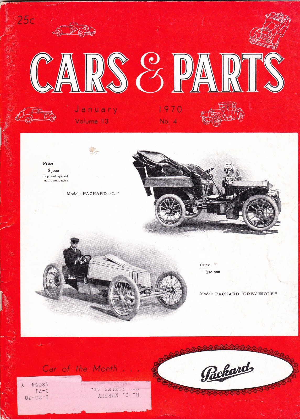 JANUARY 1970 CARS & PARTS MAGAZINE PACKARD ON THE FRONT COVER | eBay