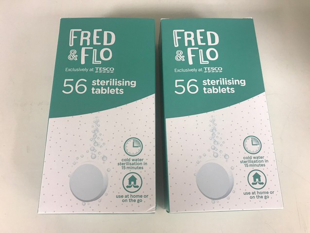 Fred & Flo 2x 56 Sterilising Tablets Exp Date 2025 Cold Water ...