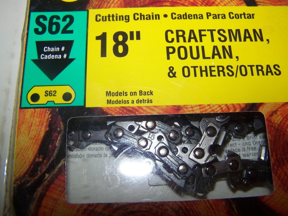 Oregon S62 Chain Saw Chain 18" NEW IN PACKAGE craftsman, poulan and ...