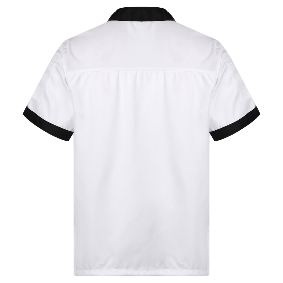 Men's Chef Coat Uniform Short Sleeve Cook Jacket Restaurant Kitchen ...