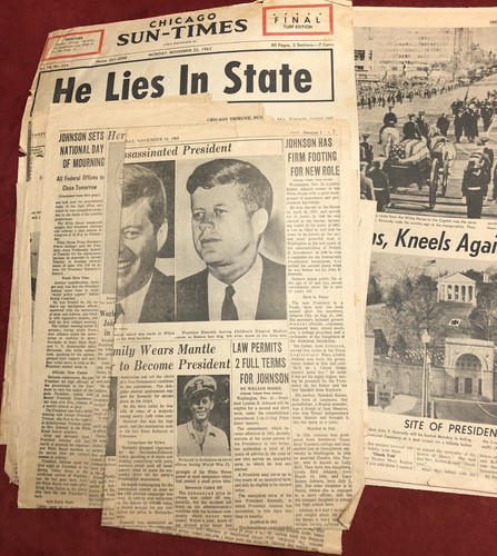 LOT JFK Assassination newspaper clippings John Kennedy murder November ...