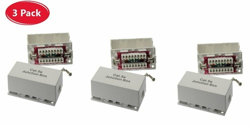 3x Cat5E Junction Box Ethernet LAN Network Cable Joiner 110 & Krone ...