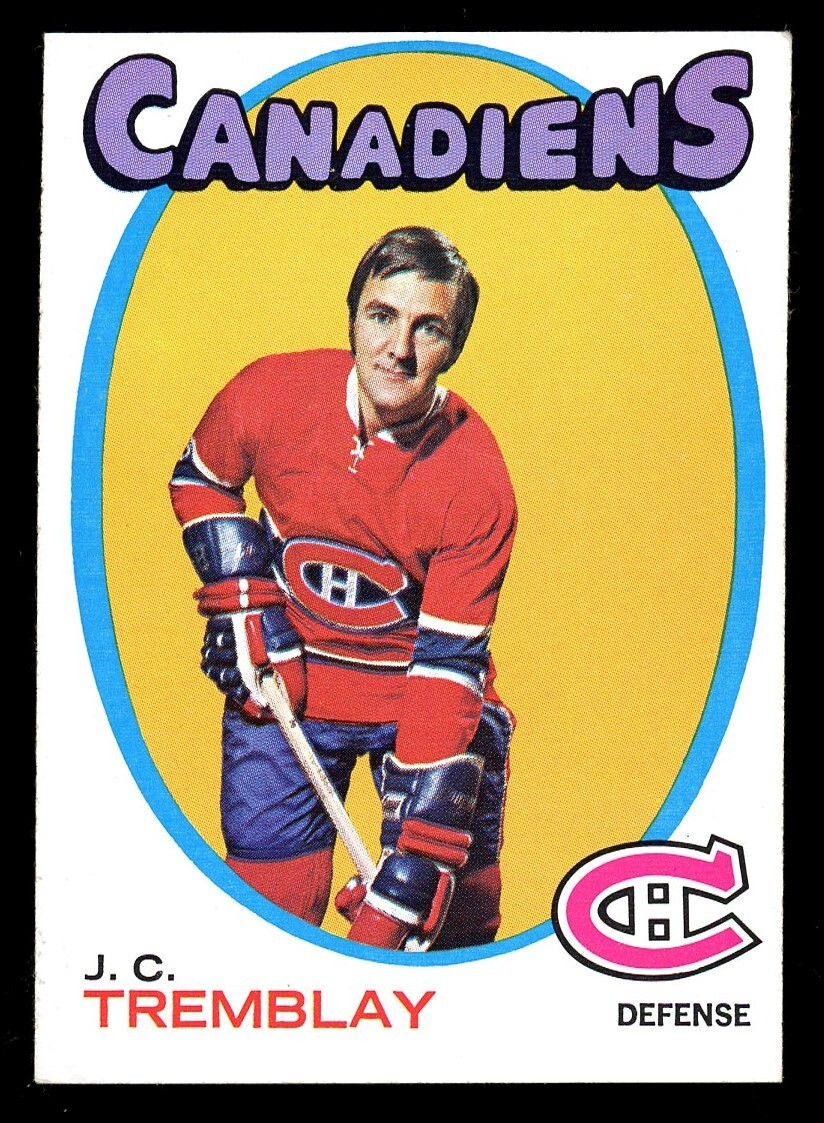 1971-72 TOPPS NHL HOCKEY #130 J C Tremblay EX-NM MONTREAL CANADIENS ...