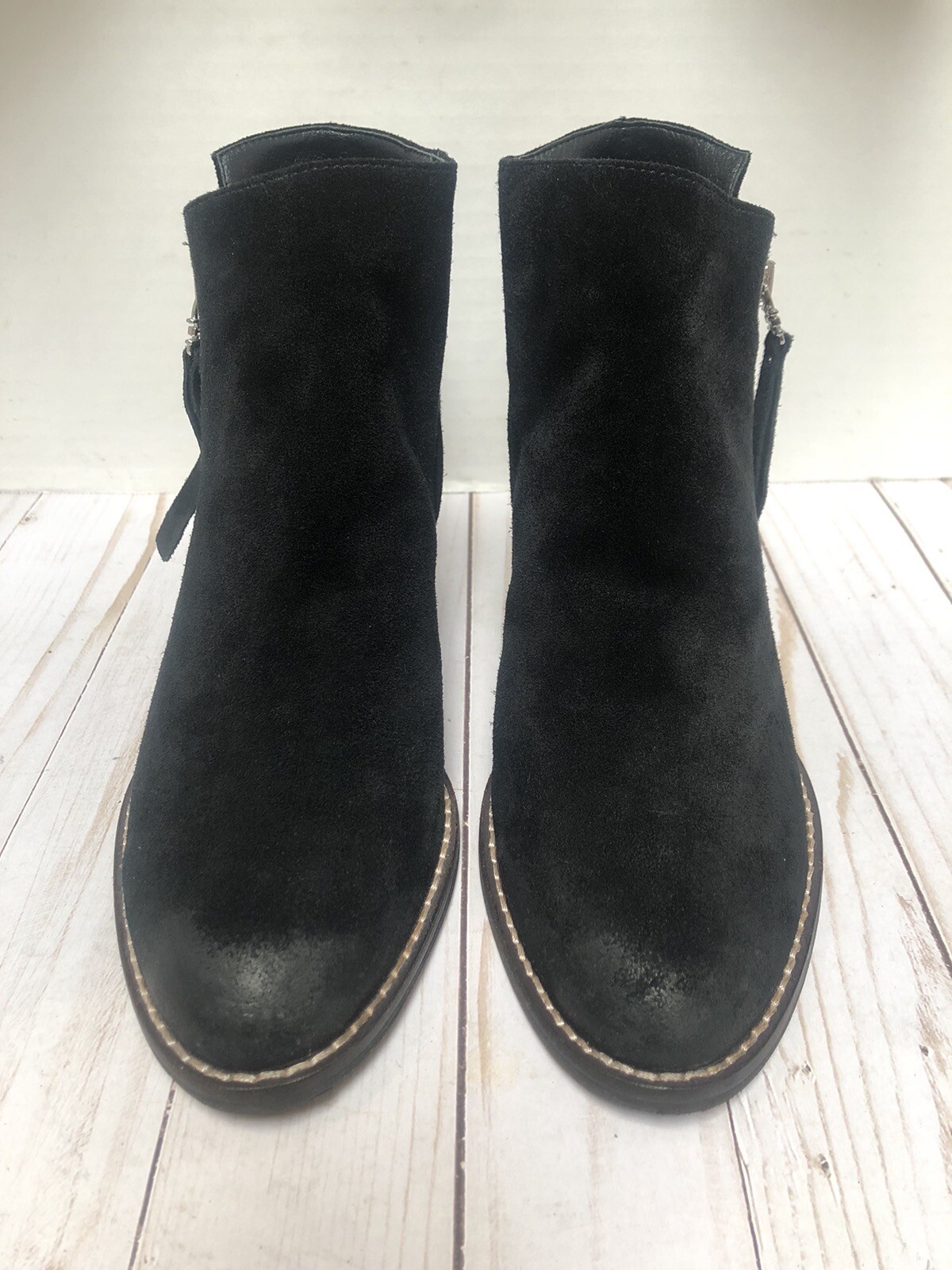 Sam Edelman Black Suede Macon Side Zip Ankle Boot Bootie ~ MINT! | eBay