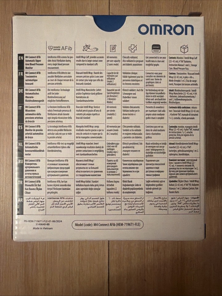 Omron M4 Connect AFib Automatic Upper Arm Blood Pressure Monitor Brand ...