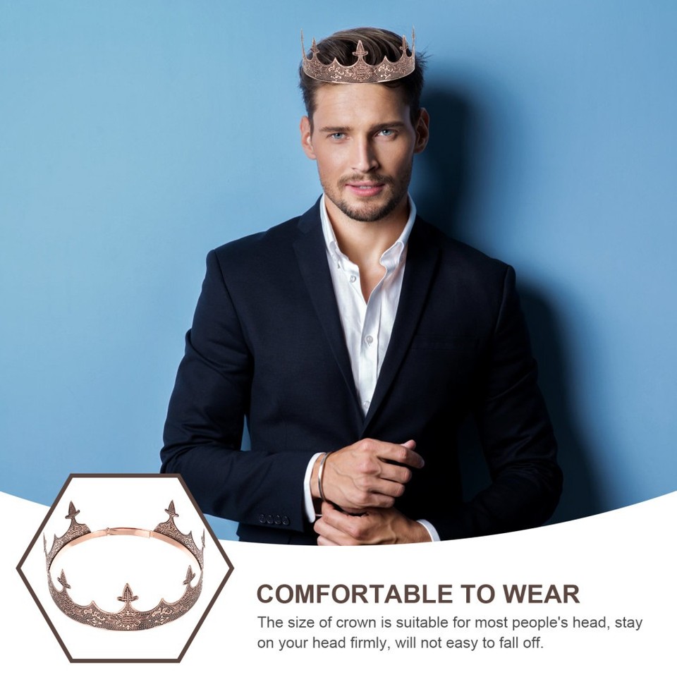 2 PCS Birthday Crown Adult Men The Adjustable King Costume Headgear ...