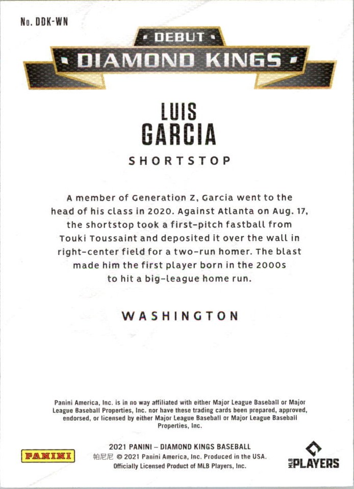 2021 Diamond Kings Debut Diamond Kings Artist Proof Blue #30 Luis V ...