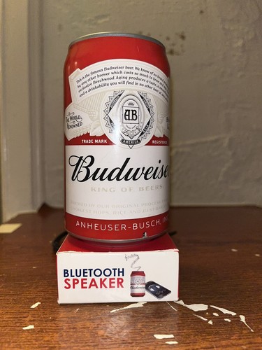Budweiser Bluetooth Speaker Beer Can Wireless Audio SmartPhone/Tablet ...