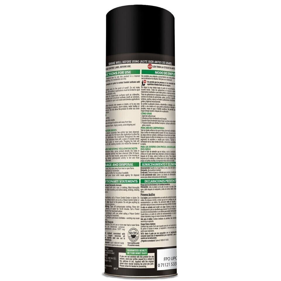 Spectracide Carpenter Bee & Nesting Yellowjacket Killer Spray 16Oz Each ...