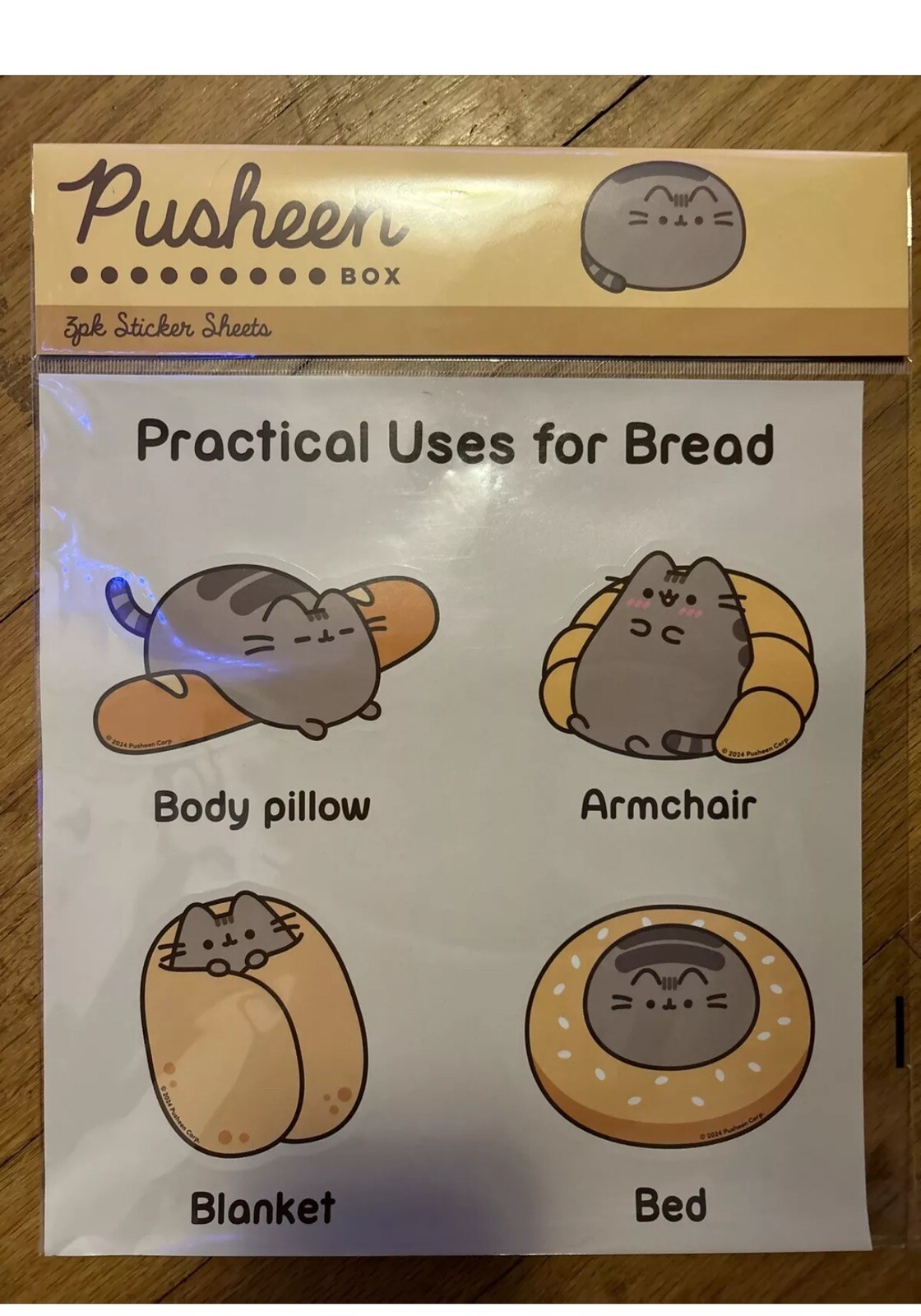 Pusheen Bread Loaf Jumbo Sticker 3 Sheets Of Stickers Spring 2024 Box Exclusive | eBay