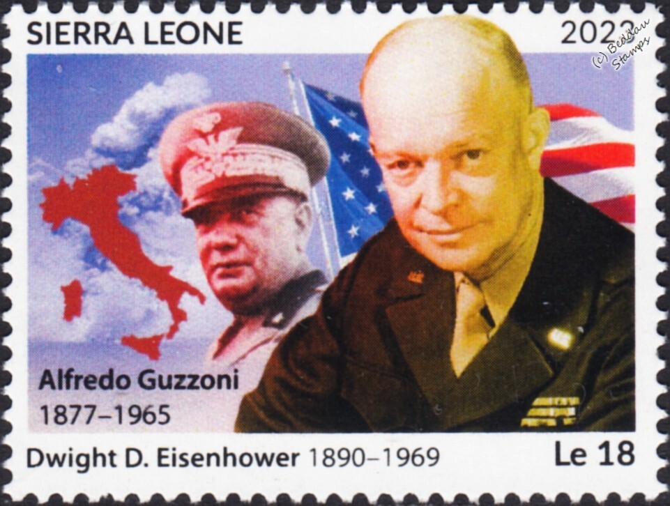 WWII 1943 Battle of Sicily EISENHOWER & Alfredo Guzzoni Stamp 2023 ...