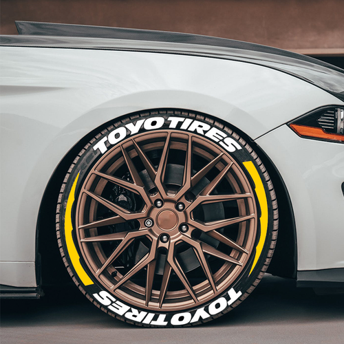 TOYO TIRES Tire Lettering Sticker 1.20" For 15"-24" Tires With Yellow ...