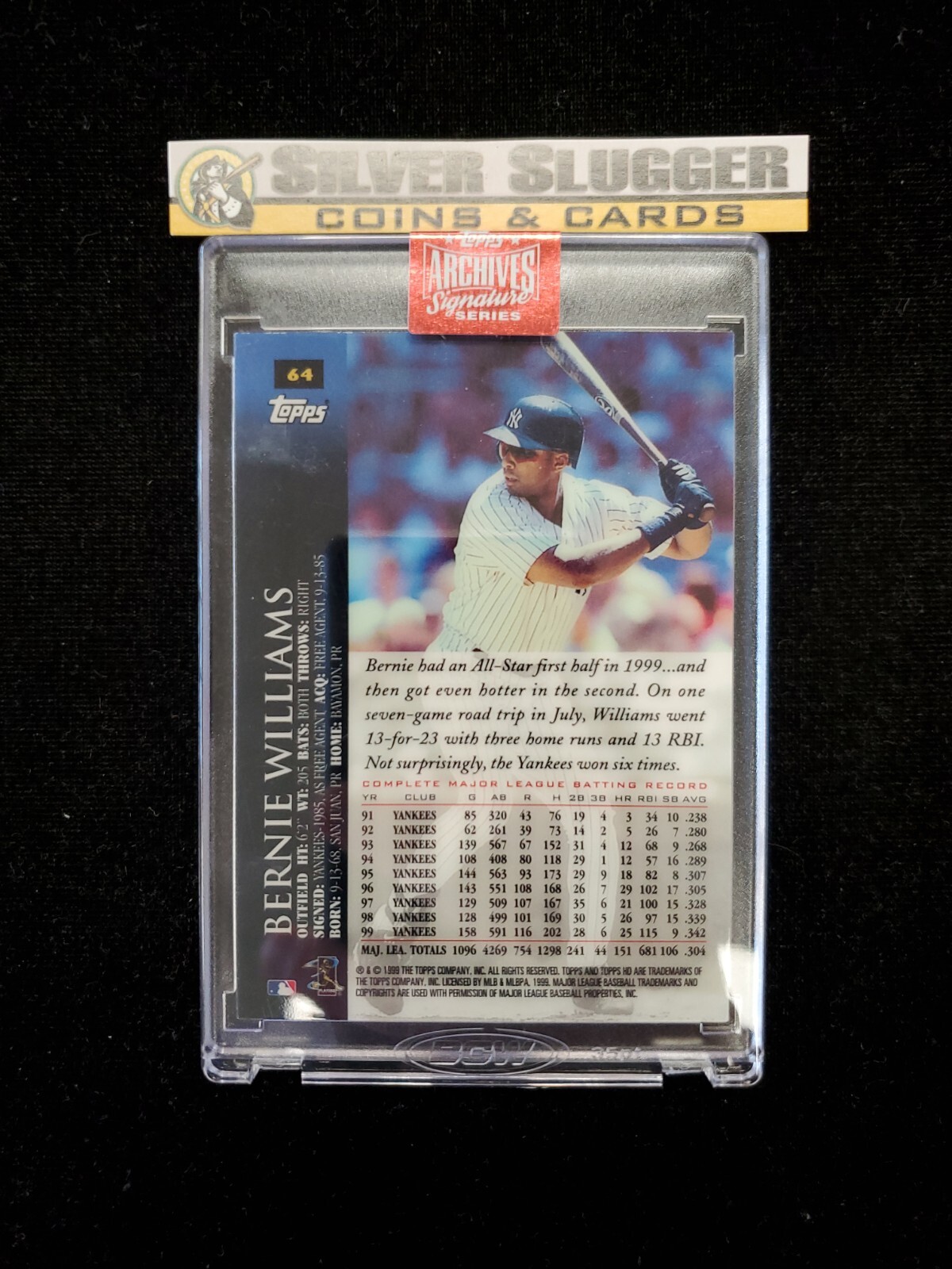 2023 Bernie Williams Topps Archives Signature Series On Card Auto 1/1 ...