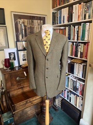 Hackett Green and Red Checked Houndstooth Wool Tweed Jacket | eBay