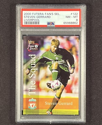 STEVEN GERRARD 2000 Futera Rookie RC Soccer Card LIVERPOOL #122 PSA 8 ...