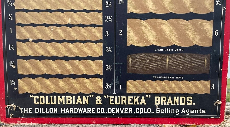 SIGN HEAVY CARDBOARD DENVER COLORADO COLUMBIAN ROPE CO AUBURN NEW YORK ...