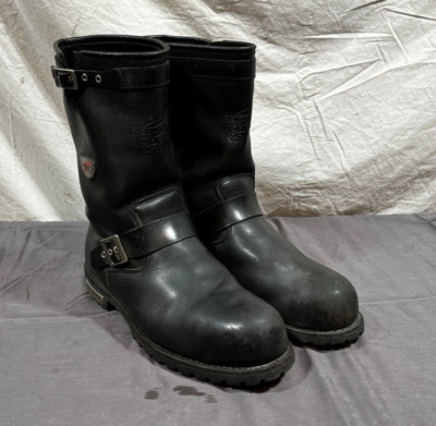 Red Wing Shoes 988 Steel Toe Black Leather Engineer Boots US 15 EU 49 ...