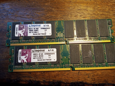 (2) Kingston KVR400X64C3A/512 RAM memory sticks | eBay