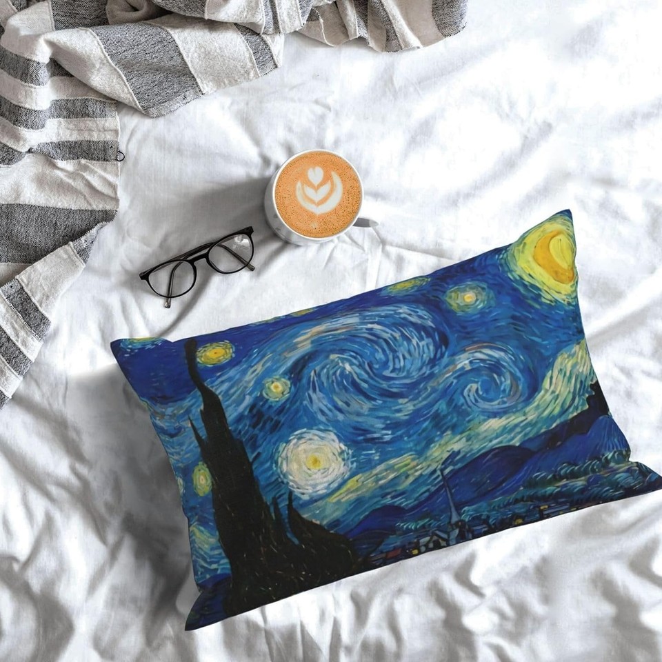 Starry Night Van Gogh01 Pillow Cover - Soft Travel Pillowcase with ...