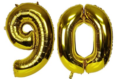 16" 90 Gold Number Balloons 90th Birthday Party Anniversary Foil ...