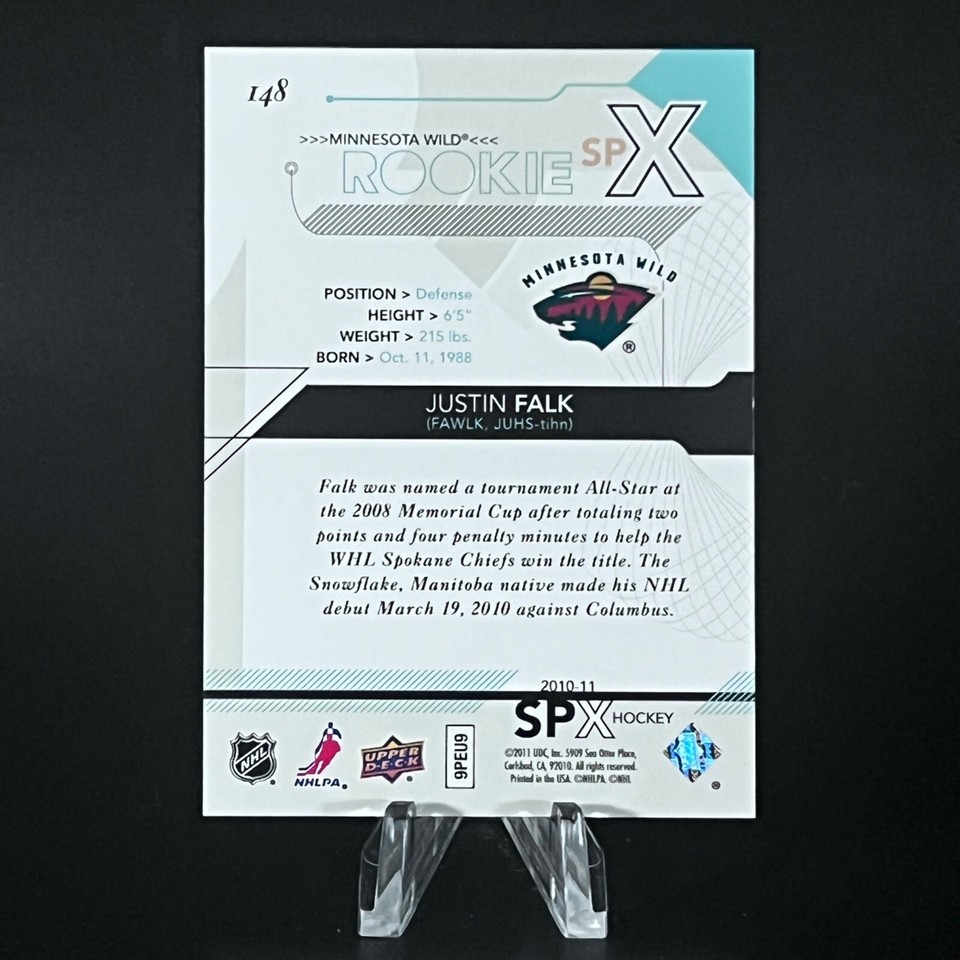 Justin Falk 2010-11 SPx Wild Hockey Card #148 /499 RC NICE LOOK!! | eBay