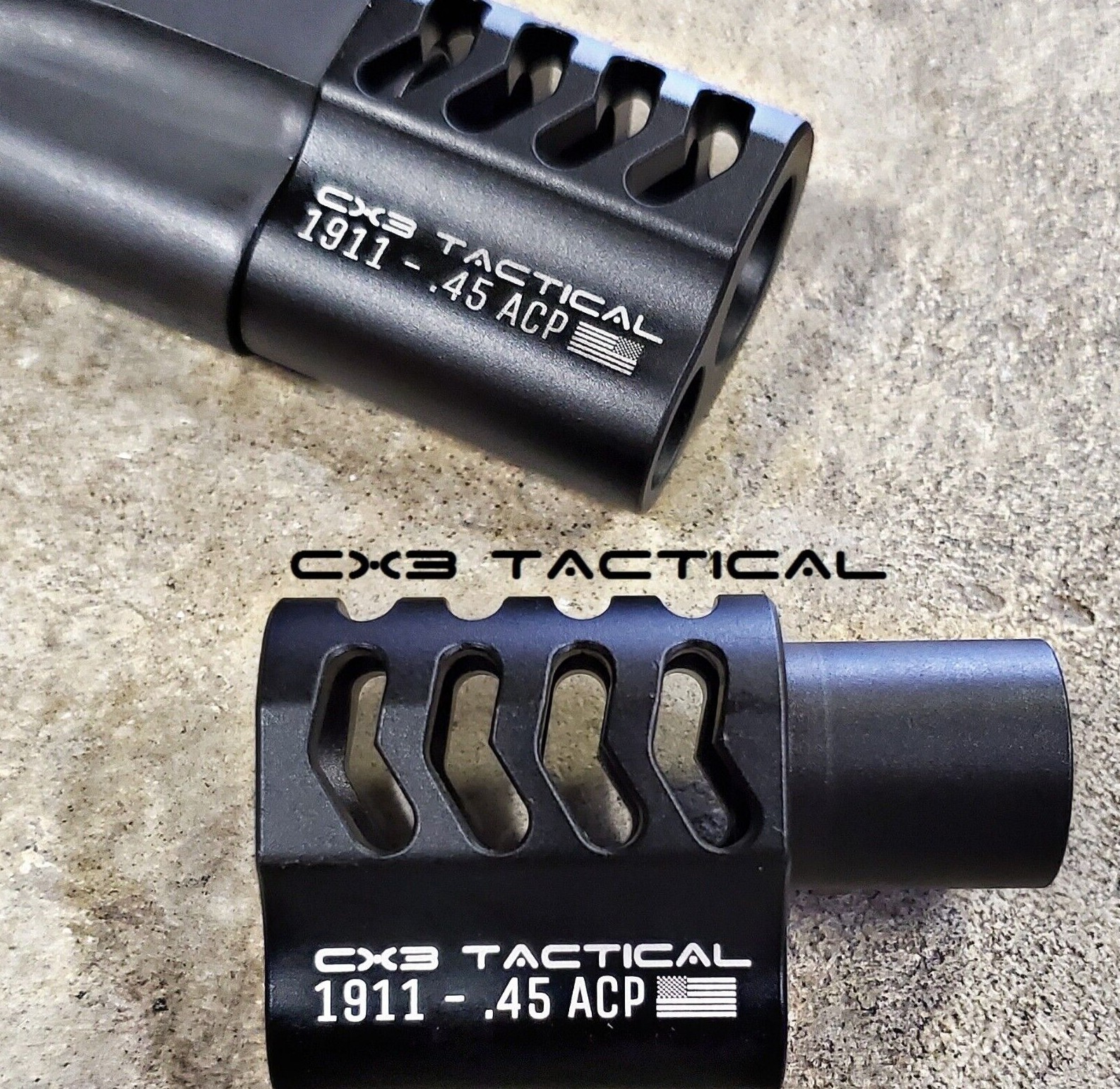 1911 Compensator Punisher Style Muzzle Brake For .45 ACP 9mm .38 Super ...
