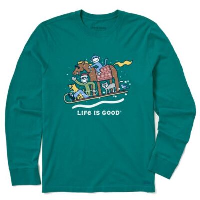Life is Good Jake and Friends Toboggan Men's Long Sleeve Crusher Tee ...