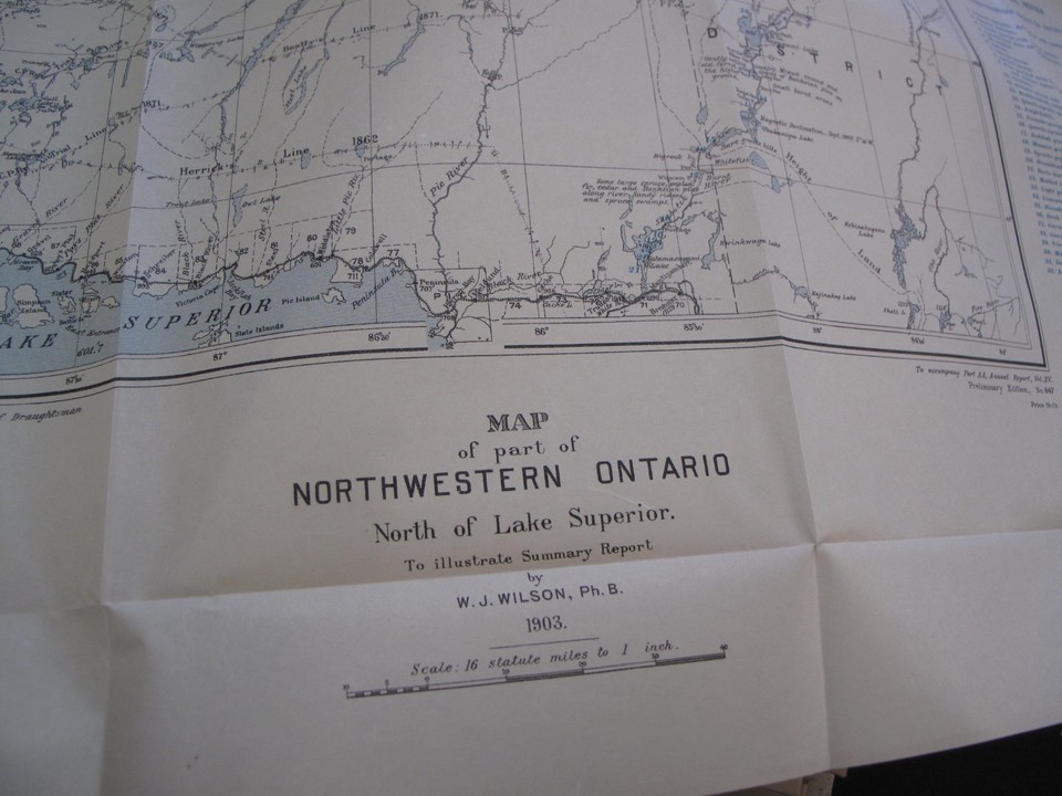 Group of 23 Large Folding Color Maps Canada Geology Rainy River Severn ...