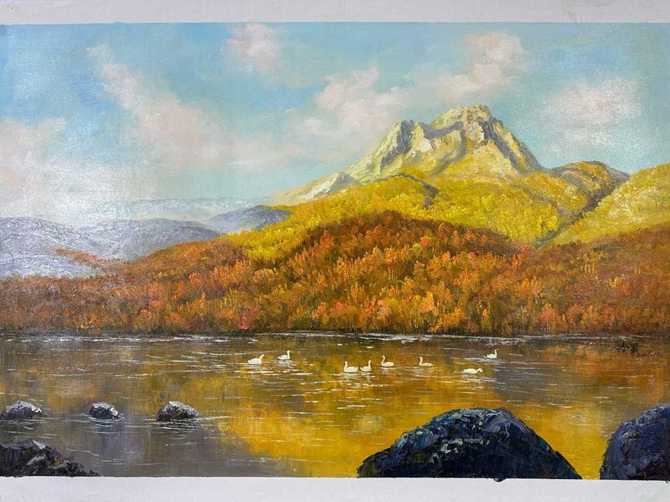 Chinese Hand Painted Canvas Oil Painting Landscape By Leng Jun 冷军 16807 | eBay