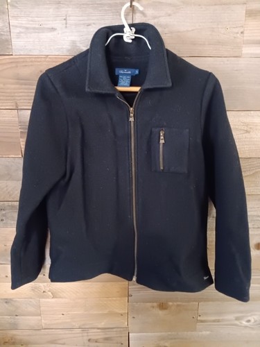 Faconnable Wool Blend Jacket Coat Mens Black Zip Up Collared Size Small ...