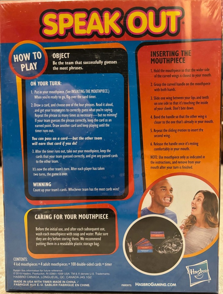 Speak Out Game Mouthpiece Challenge, for Kids Ages 8 and Up, for 4 ...