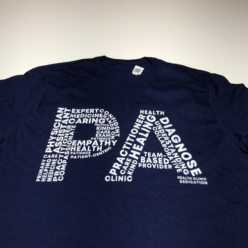 Amazon Merch TShirt Mens Large Physician Assistant Medical Words Blue ...