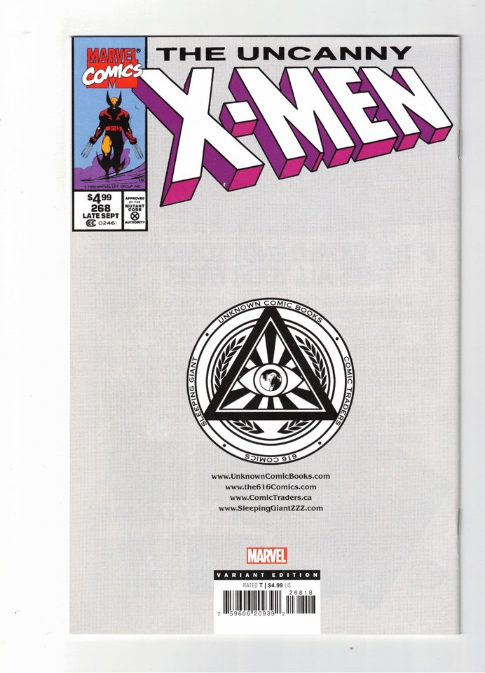 UNCANNY X-MEN #268 NM KAARE ANDREWS 2024 VIRGIN VARIANT EDTION Reprint ...